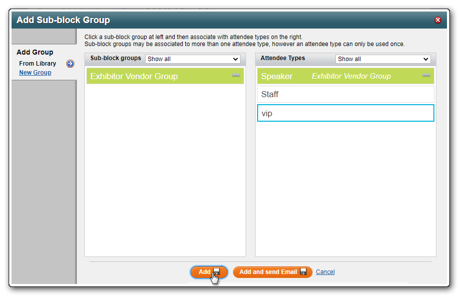Managing Sub-Block Groups in Passkey Events
