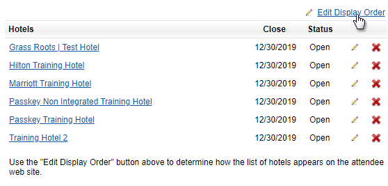Managing the Hotel Sort Order in Citywide Events