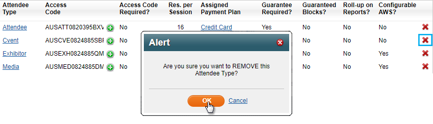 Managing Attendee Types in a Passkey Event