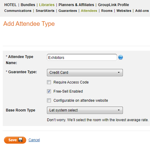 Managing Passkey Attendee Types at the Library Level