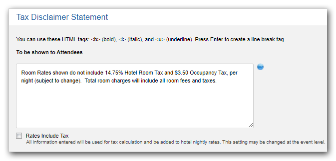 Managing Hotel Taxes, Fees, and Tax Disclaimers in Passkey