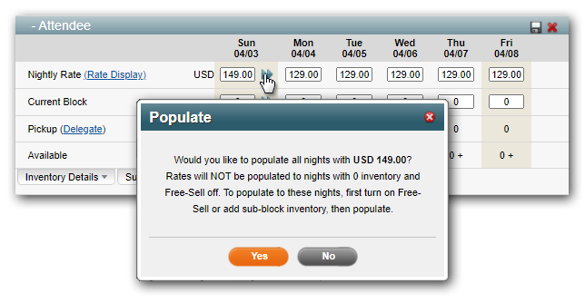 Managing Sub-Blocks in an Event's Inventory