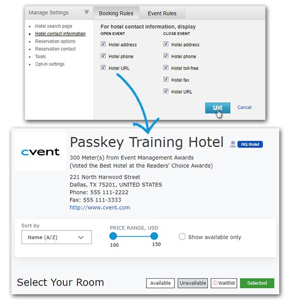 Managing Contact Details on the Passkey Booking Website