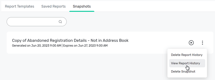 Scheduling Snapshots of Your Reports