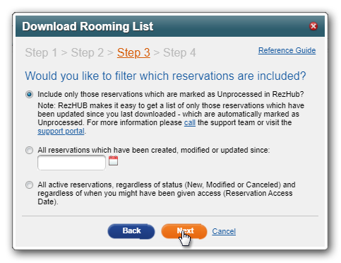 Using the RezHUB RoomList Download Wizard