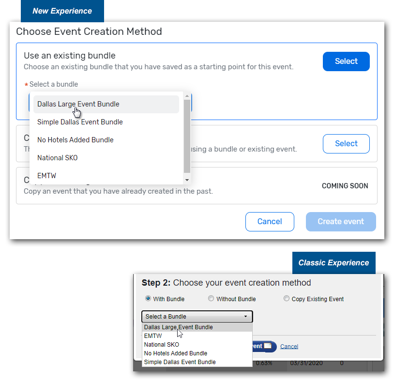 Using a Bundle to Create a Passkey Event