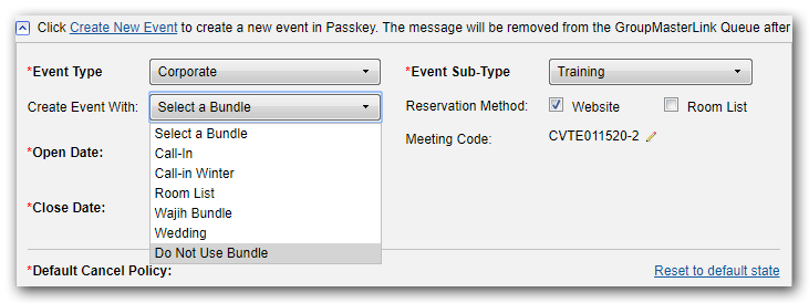 Creating a Passkey Event with GroupMasterLink