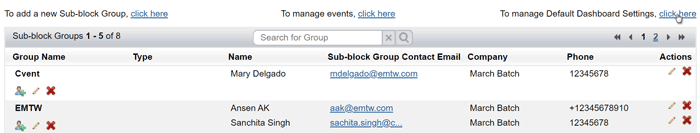 Managing the Sub-Block Group Settings