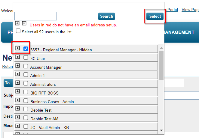 Using the Transient Message Center
