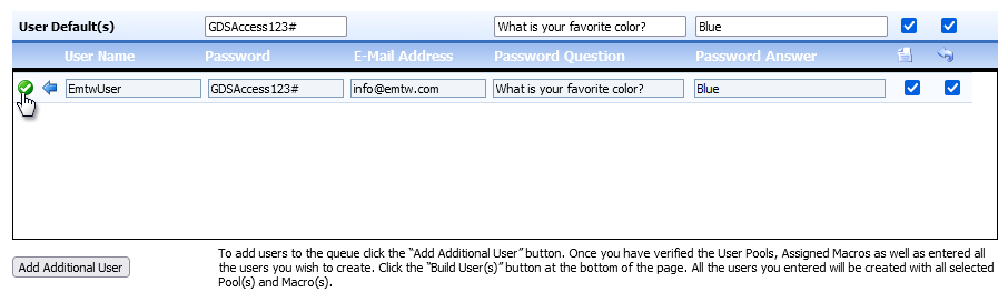 Adding a New GDS Access User