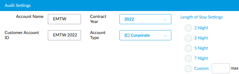 Creating a New Rate Audit