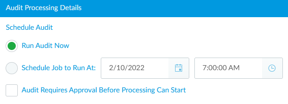 Creating a New Rate Audit