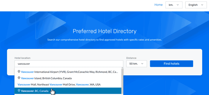 Finding Approved Accommodations with the Hotel Directory
