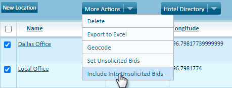 Setting Up Unsolicited Bids in Travel