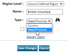 Defining Regions in Your Company Profile
