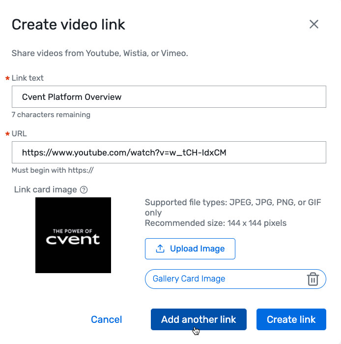 Adding Web or Video Links to Your Attendee Hub Website and App