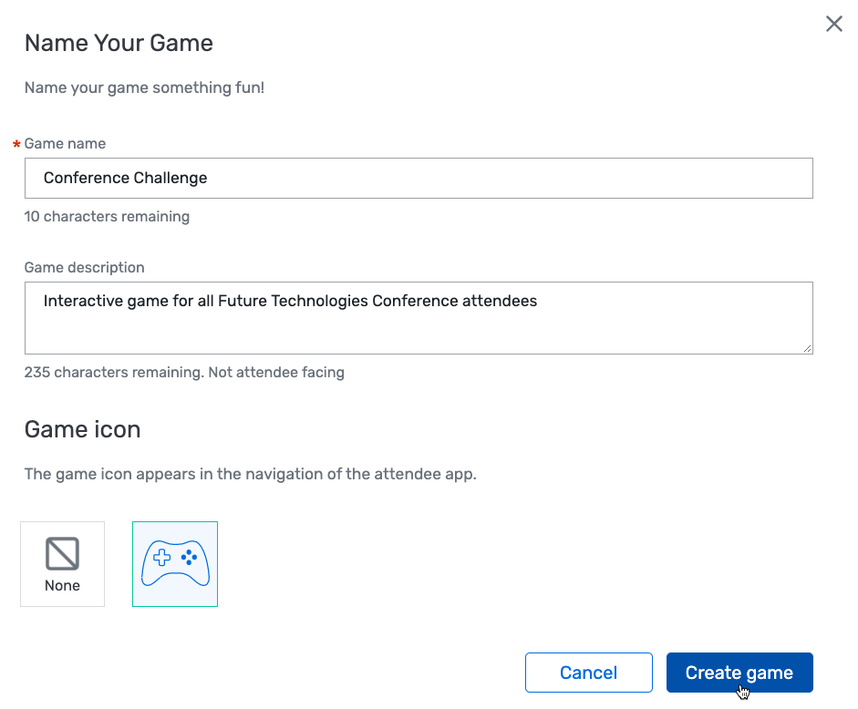 Setting Up and Managing the Attendee Hub Game