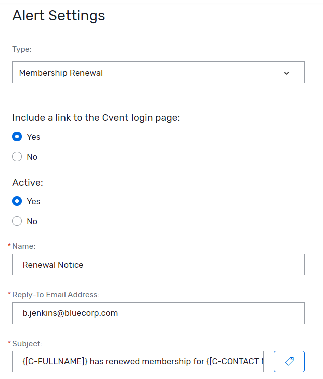 Adding Membership Email Alerts