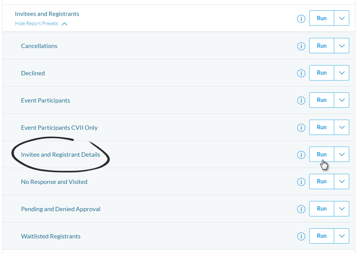 Pulling All Registration Details in One Report
