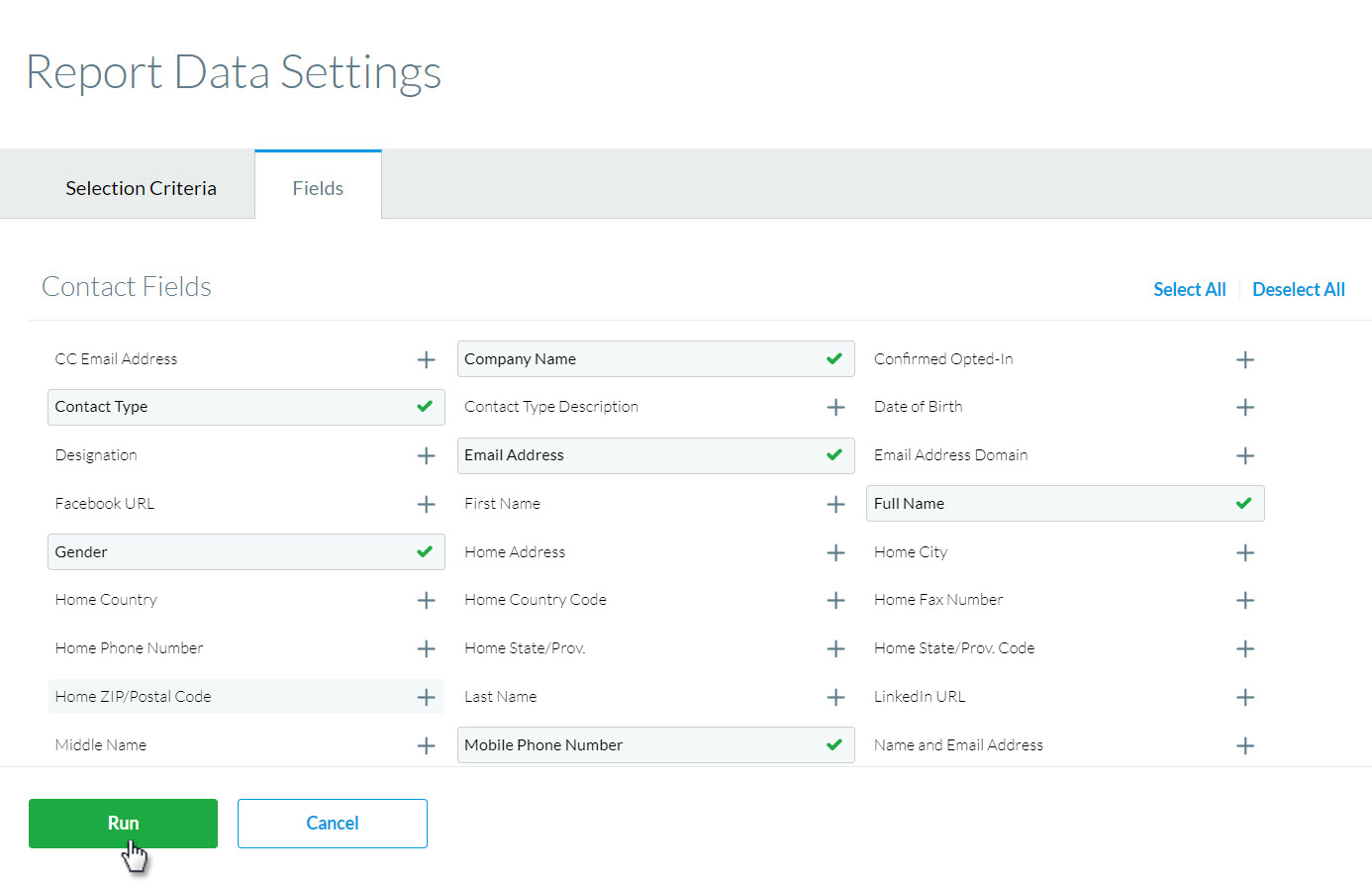 Pulling All Registration Details in One Report