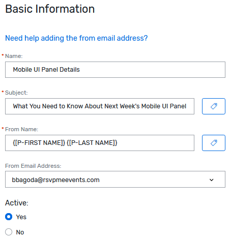 Creating Session Emails