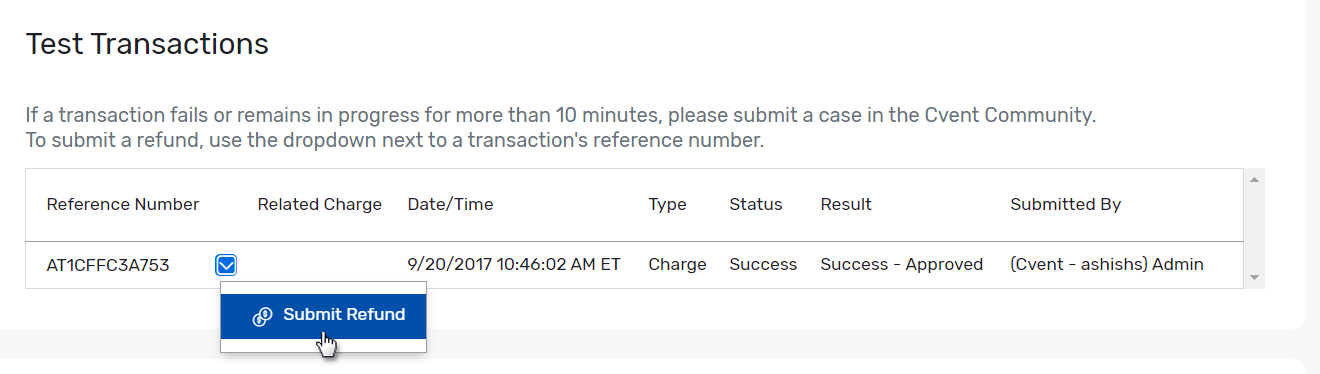 Testing a Merchant Account (API)