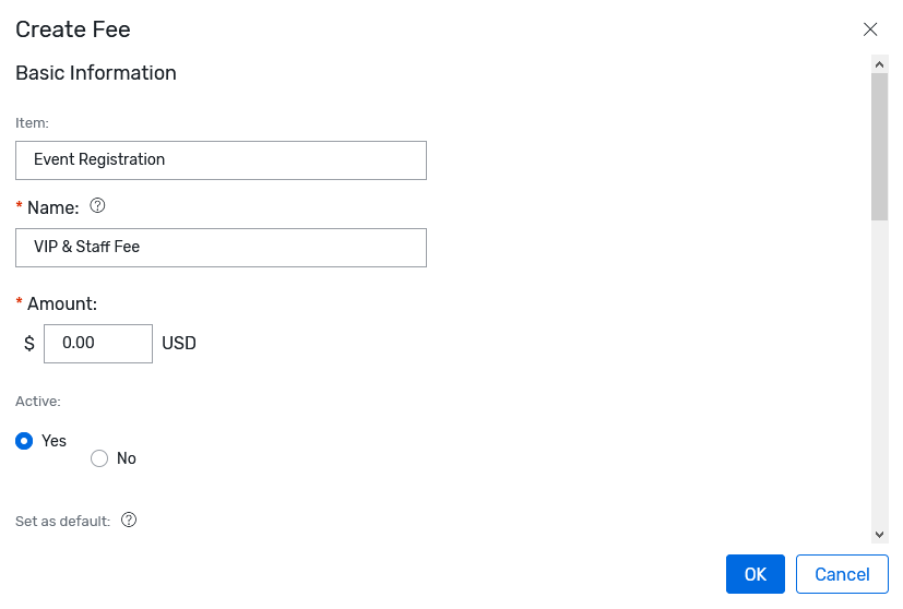 Adding and Updating Fees