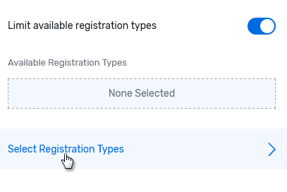 Adding Registration Types