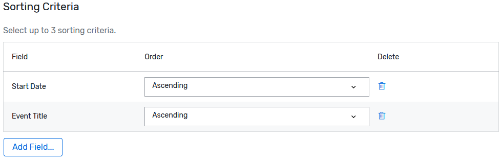 Organizing Your List of Events