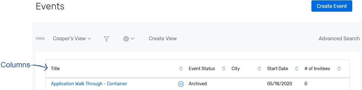 Organizing Your List of Events