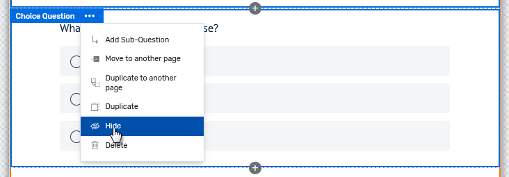 Hiding Questions in Your Survey