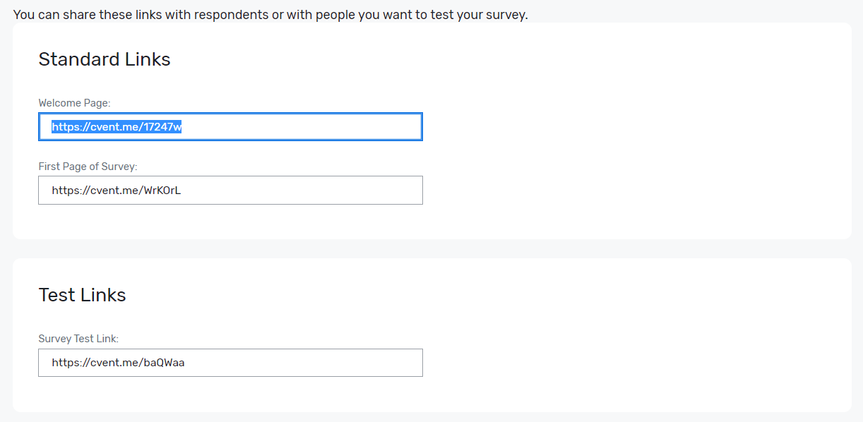 Accessing Your Survey Weblinks