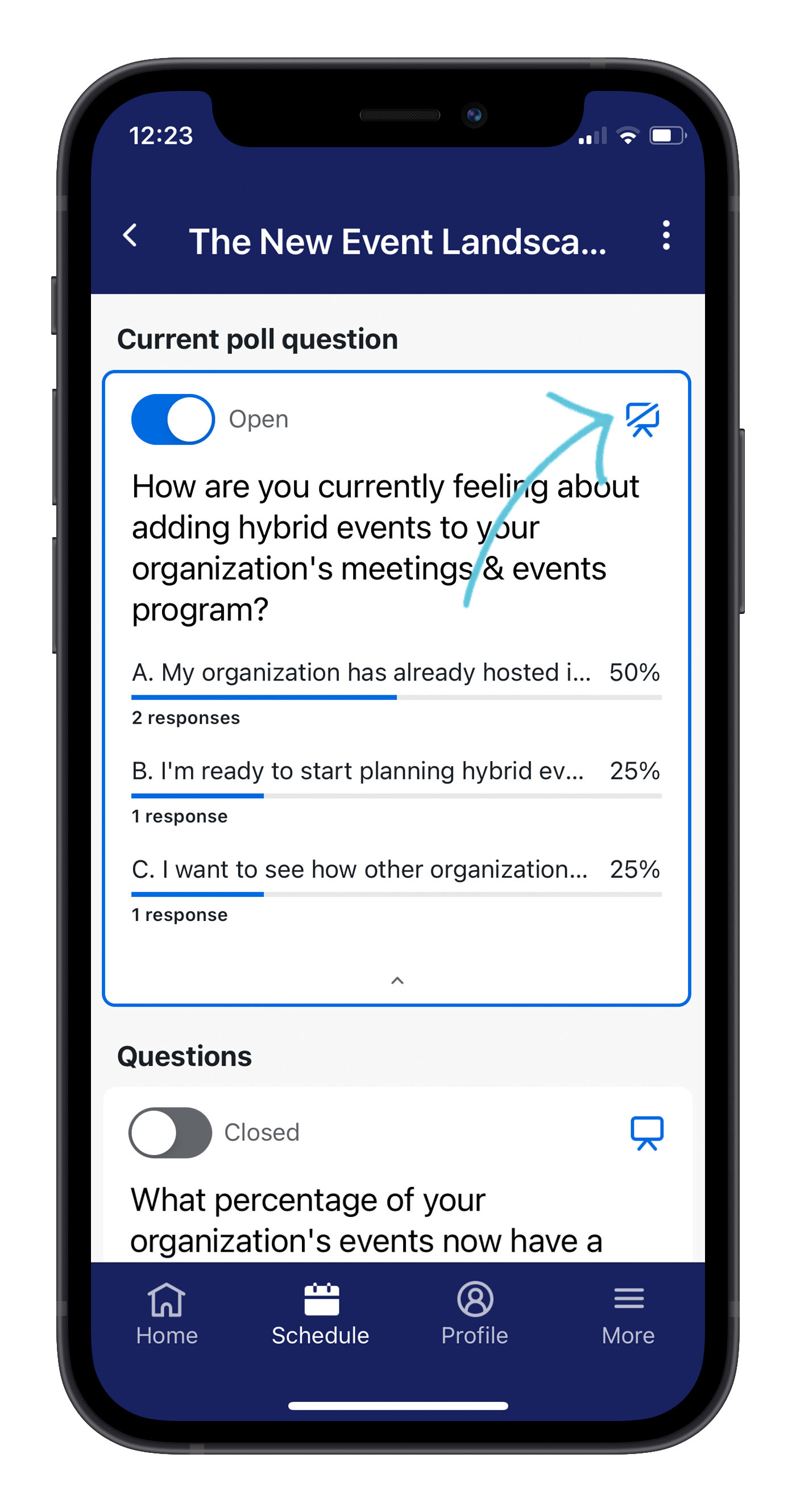 Moderating Live Polls on the Attendee Hub Website and App
