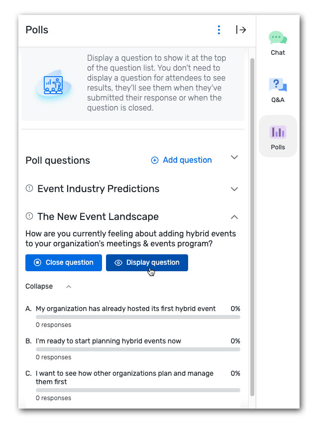 Moderating Live Polls on the Attendee Hub Website and App