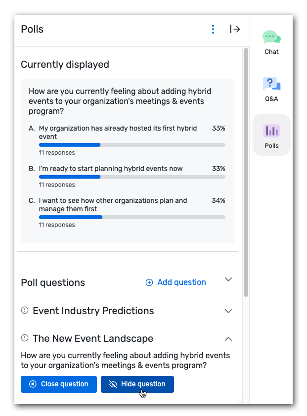 Moderating Live Polls on the Attendee Hub Website and App