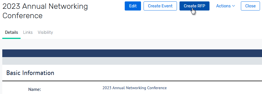 Creating an RFP from a Meeting Request Form