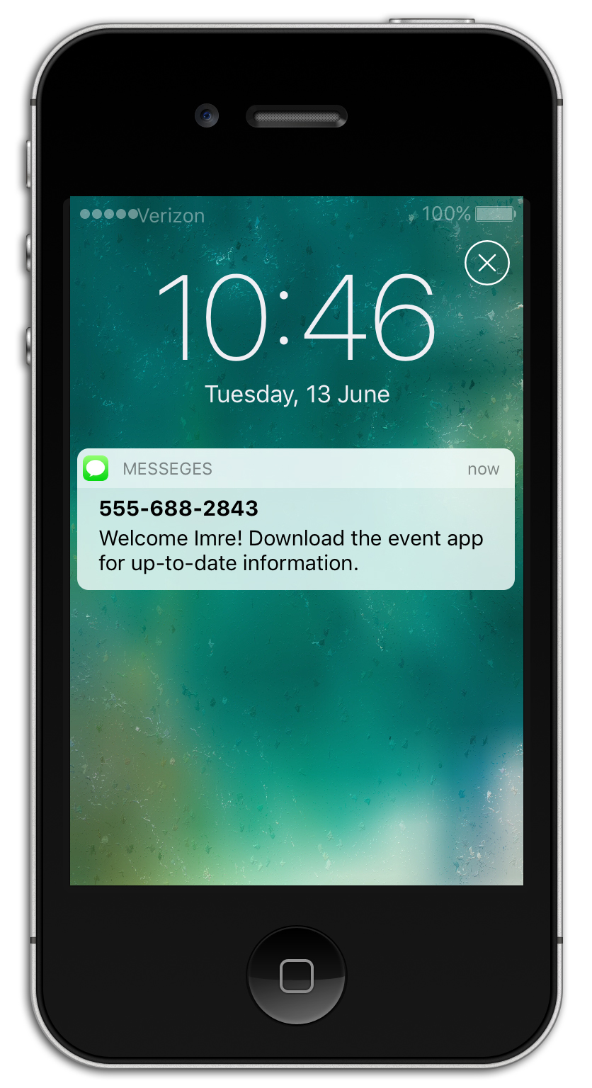 Sending Check-Ins a Welcome Text Message