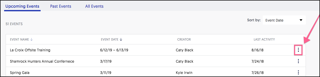 Deleting an Event in Event Diagramming