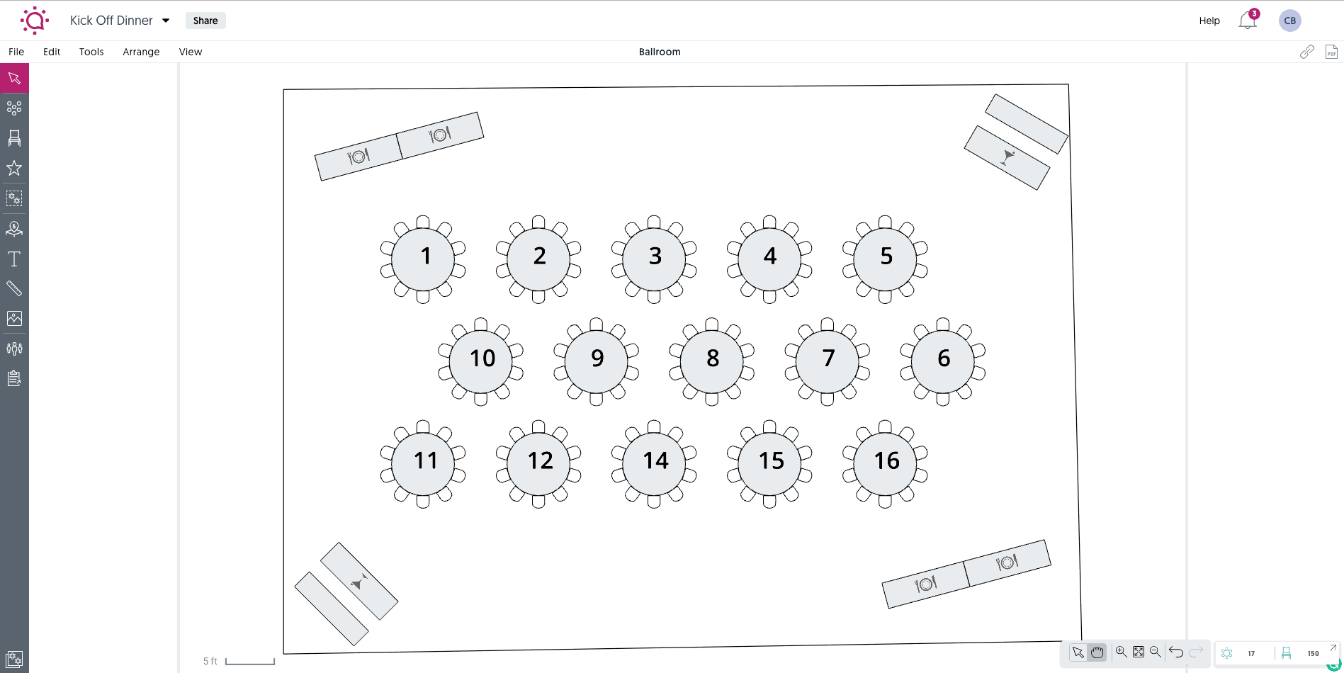 Numbering and Labeling Tables in Event Diagramming