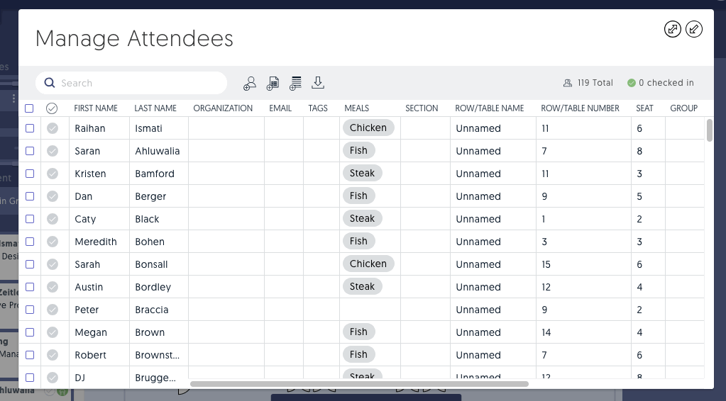 Editing Attendees in Event Diagramming