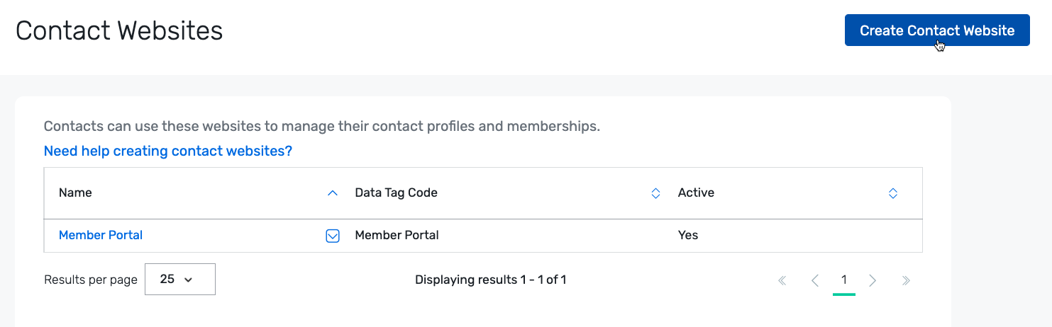 Using Contact Websites