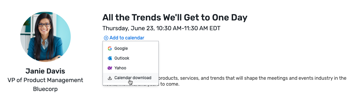Participating in Sessions on the Attendee Hub Website
