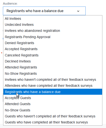 Managing Registrants with a Balance Due