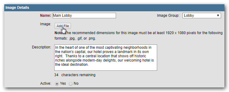 Adding and Updating Images