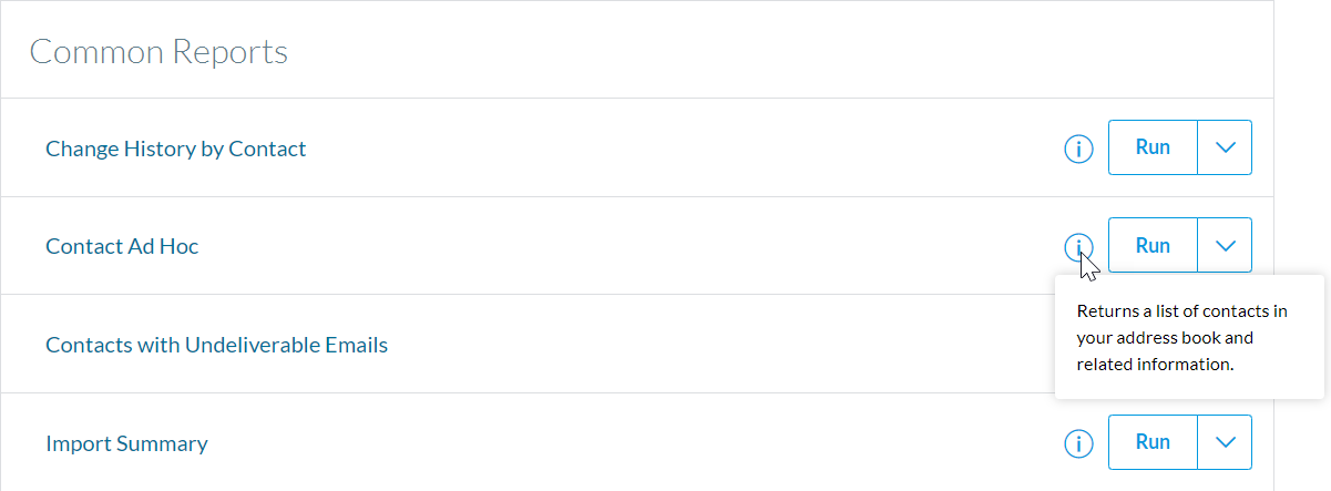 Reporting on Your Contacts