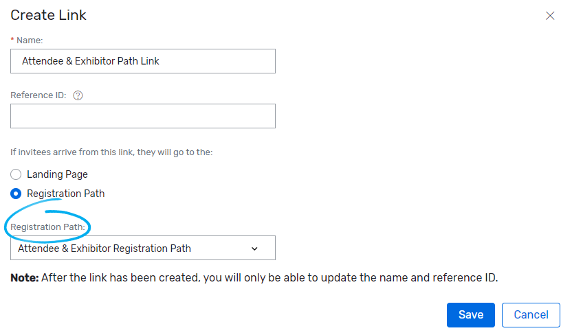Using a Weblink to Assign Registration Types