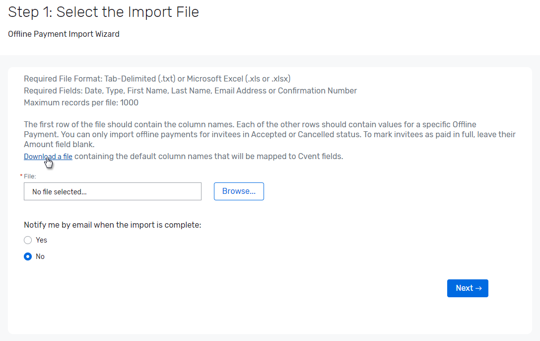 Importing Offline Payments