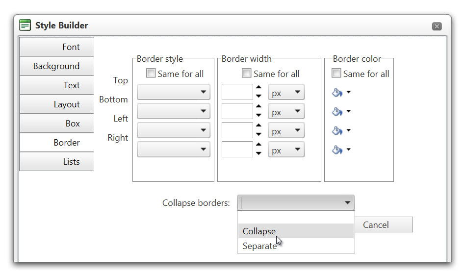 Adding Table Borders