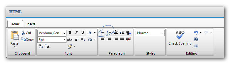 Adding Bullets In The Html Editor