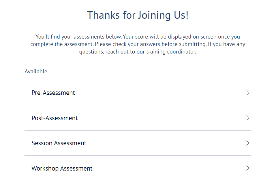 Using Assessments in Event